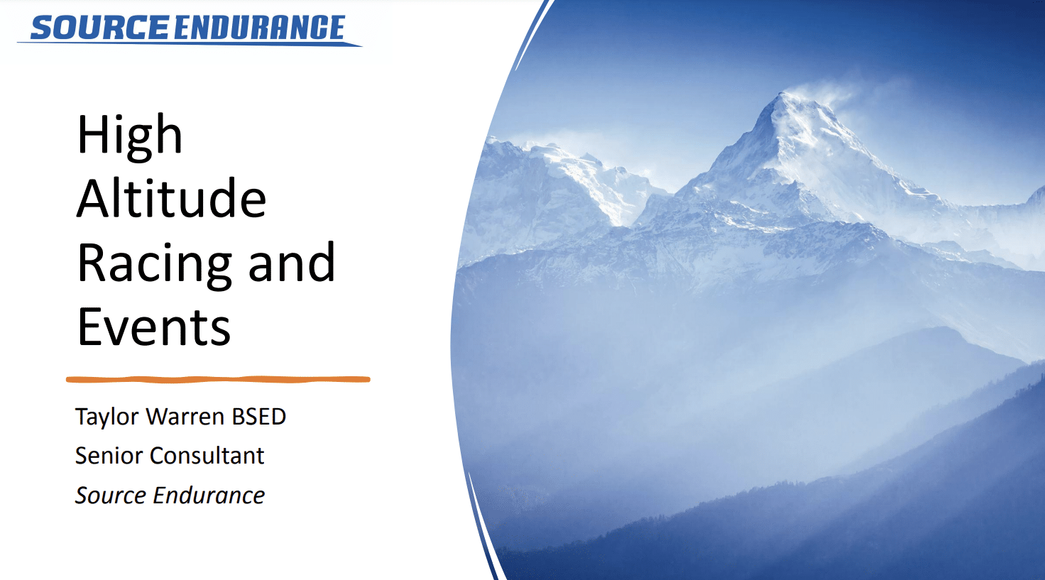 Training and Racing at High Altitude Elevation - Source Endurance